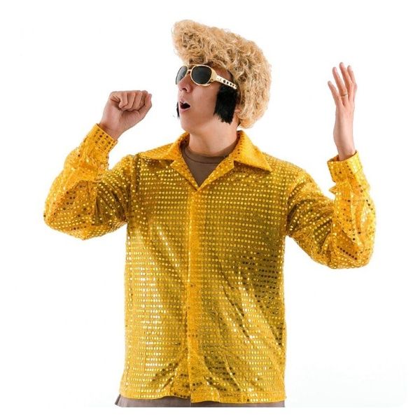 hplusmall PW 반짝이셔츠(성인/골드) M 무대 의상 행사 노래방 - 핫트랙스