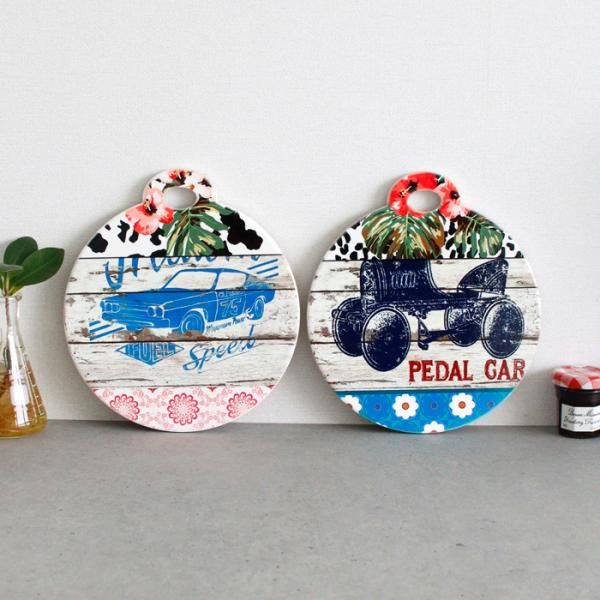 CHERRY HOUSE 빈티지 카 냄비받침 2type (YX7854) - 핫트랙스