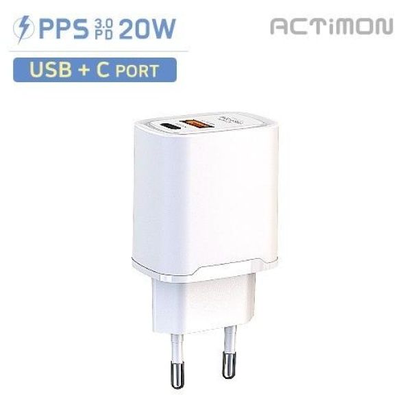 ERUM 가정용 PD 20W 초고속 2포트 충전기(USB+C)(케이블미 - 핫트랙스