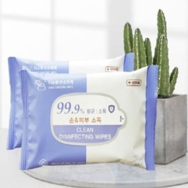 hplusmall 다용도 크린원 손소독티슈 물티슈 세정제 20매x30개 - 핫트랙스