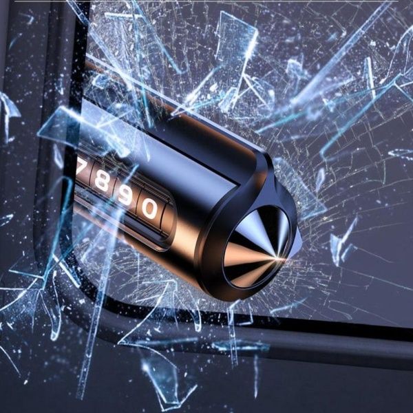 hplusmall 2in1 자동차 안심 주차 번호판 강력 비상 탈출 망치[W - 핫트랙스