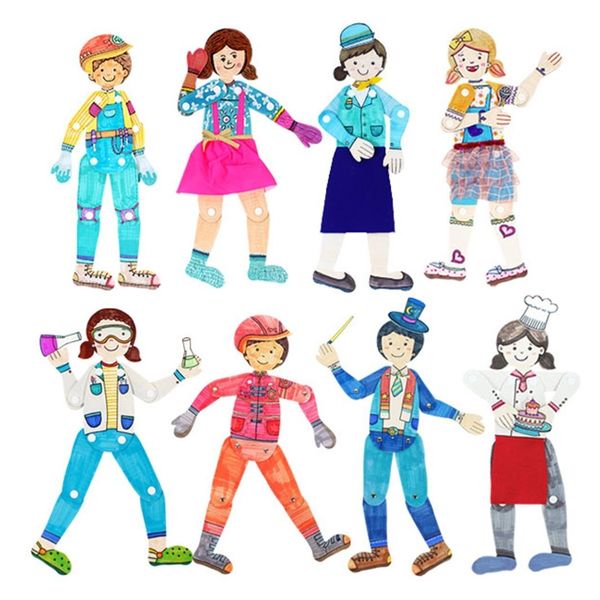 hplusmall 종이 관절 인형(10인용) W9F0ADF - 핫트랙스