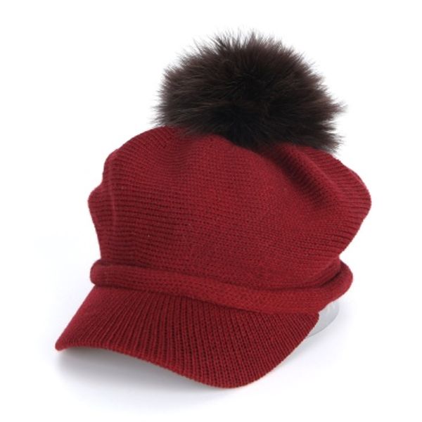 DICUBO [디꾸보]방한 니트 말림 캡 털 방울 모자 AH145 - 핫트랙스