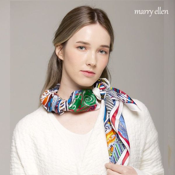 hplusmall 메리엘렌 GERONIMO 고급실크 스카프 90CM - 핫트랙스