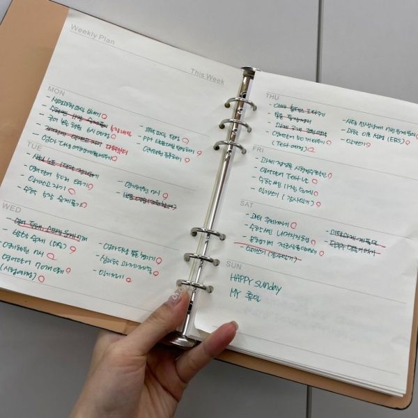 hplusmall 6공 A5 다이어리 위클리 속지[WBD68BD] - 핫트랙스