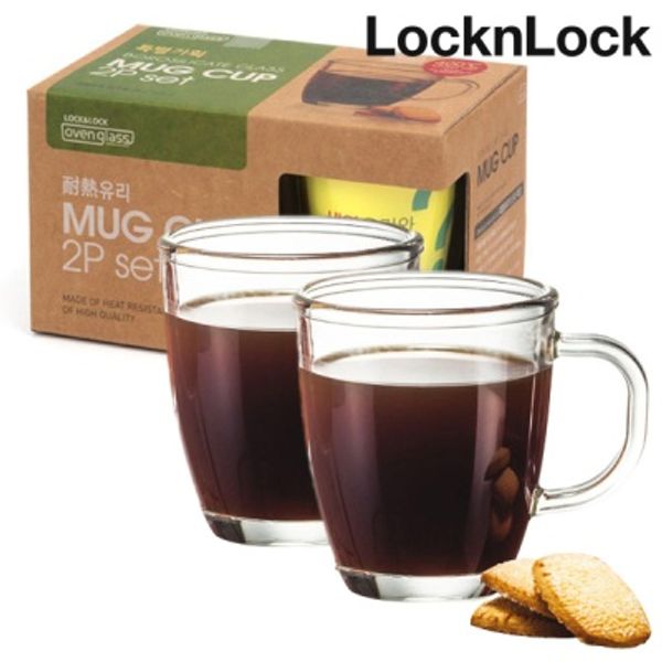 LocknLock 락앤락 오븐글라스 커피머그 360ml 2P세트 - 핫트랙스