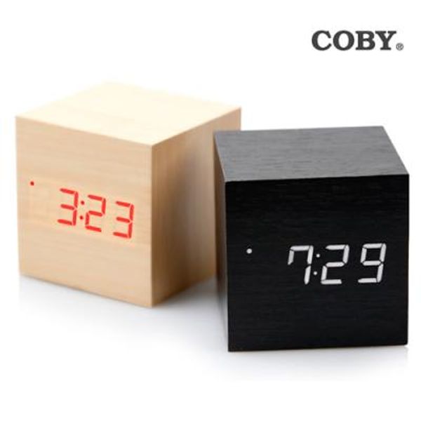 COBY 코비 무소음 LED 우드 알람시계 AL10 - 핫트랙스