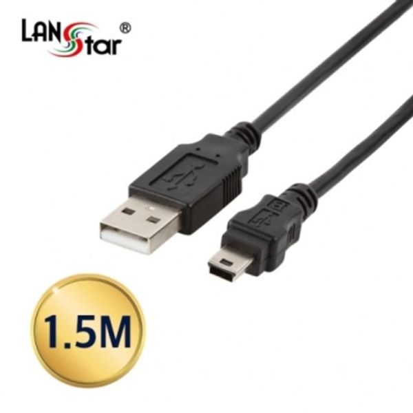 hplusmall USB 2.0 미니 케이블 USB A/M-5PIN Mini 1.5M - 핫트랙스