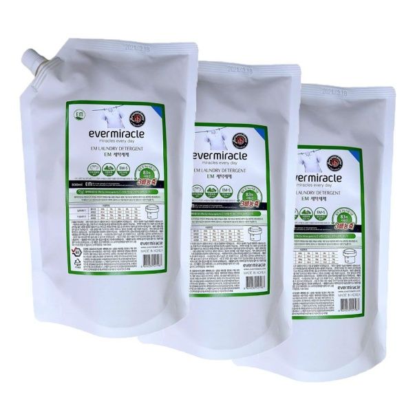 hplusmall EM 3배농축세탁세제리필3개(800mlx3) 친환경 빨래[WC8 - 핫트랙스