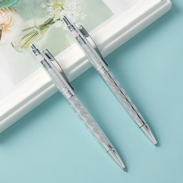 shoppingplan 굿오피스 실버 볼펜 10p세트 똑딱이 검정볼펜 - 핫트랙스