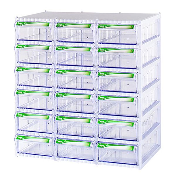 hplusmall 투명 서랍장 수납정리함 18칸 플라스틱통(W9EA2F4) - 핫트랙스