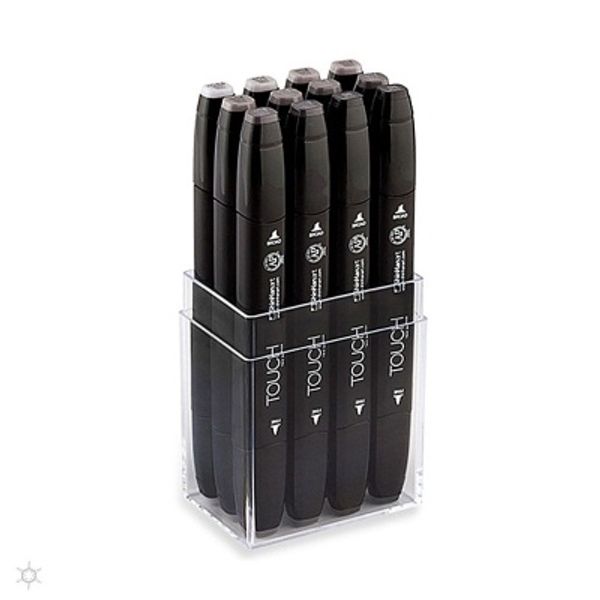 hplusmall 신한 고급 미술용품 터치 트윈 마카 12색 웜그레이 - 핫트랙스