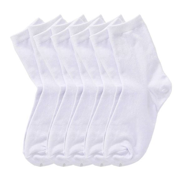 hplusmall 남성 무지 케쥬얼 중목 양말 화이트 5켤레(WD9D3C7) - 핫트랙스