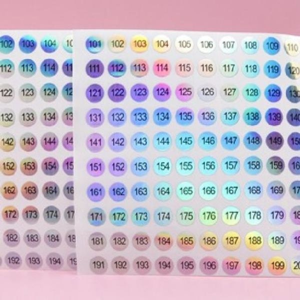 hplusmall 미니 원형 홀로그램 번호 숫자 스티커 101-200번 1P[W - 핫트랙스