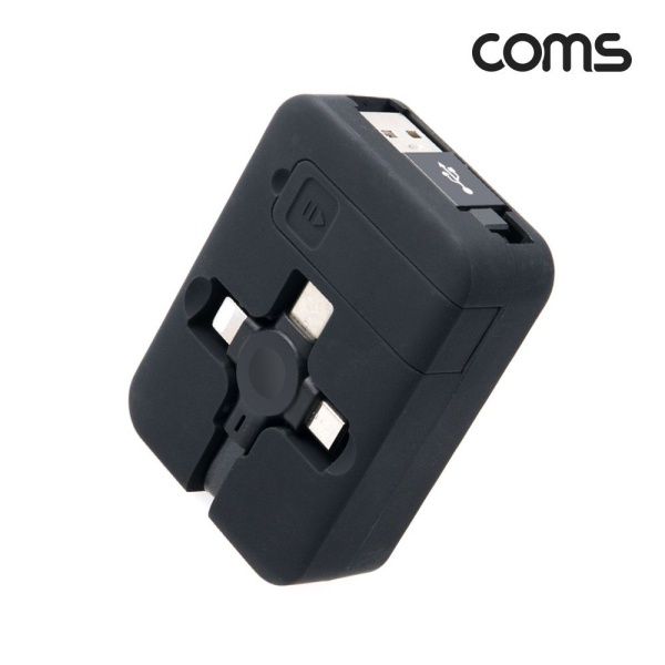 hplusmall Coms 3 in 1 스마트폰 멀티 케이블 충전전용 자동감김 - 핫트랙스