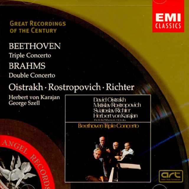 LUDWIG VAN BEETHOVEN/ JOHANNES BRAHMS TRIPLE CONCERTO ETC/ DAVID OISTRAKH, MSTISLAV ROSTROPOVICH ...