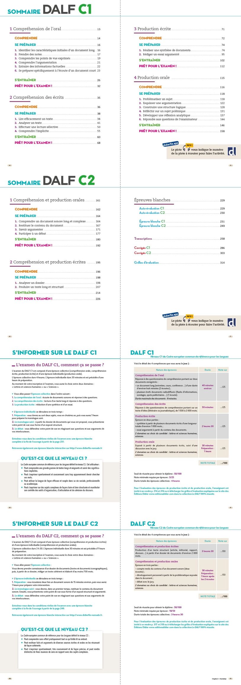 Le DALF C1/C2 100% réussite – édition 2017 – Livre + didierfle.app | Lucile Chapiro - 교보문고
