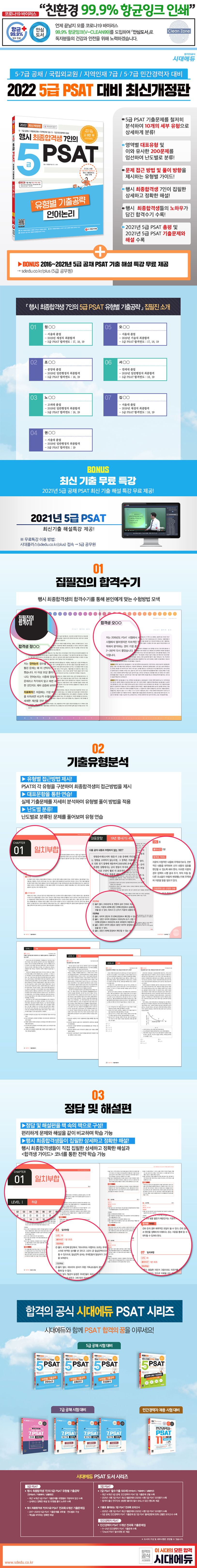 2022 행시 최종합격생 7인의 5급 PSAT 유형별 기출공략: 언어논리 | 행시 최종합격생 7인 - 교보문고