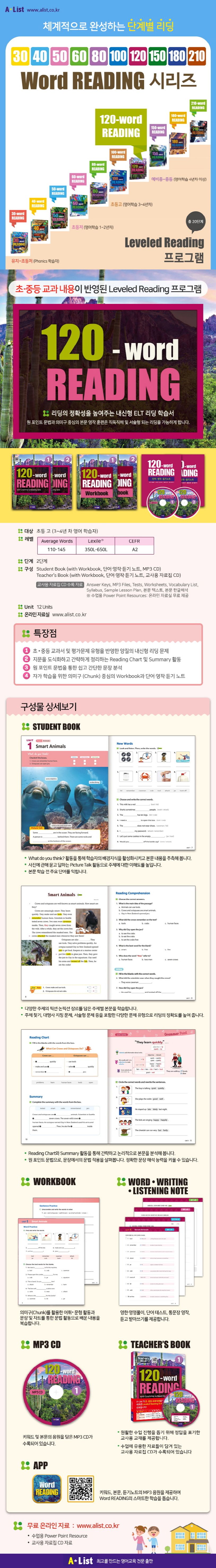 120-word Reading 1: Teachers Book(TG with WB+MP3 CD)(교사용) | Patricia Hussey - 교보문고