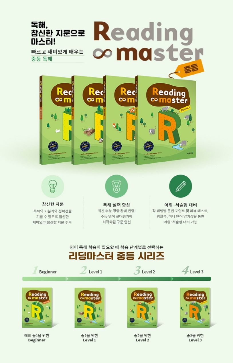 리딩마스터(Reading master) 중등 비기너(Beginner) | 이투스북 편집부 - 교보문고
