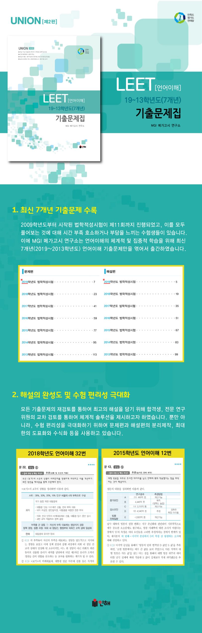 LEET 언어이해 7개년 기출문제집 | MGI 메가고시 연구소 - 교보문고