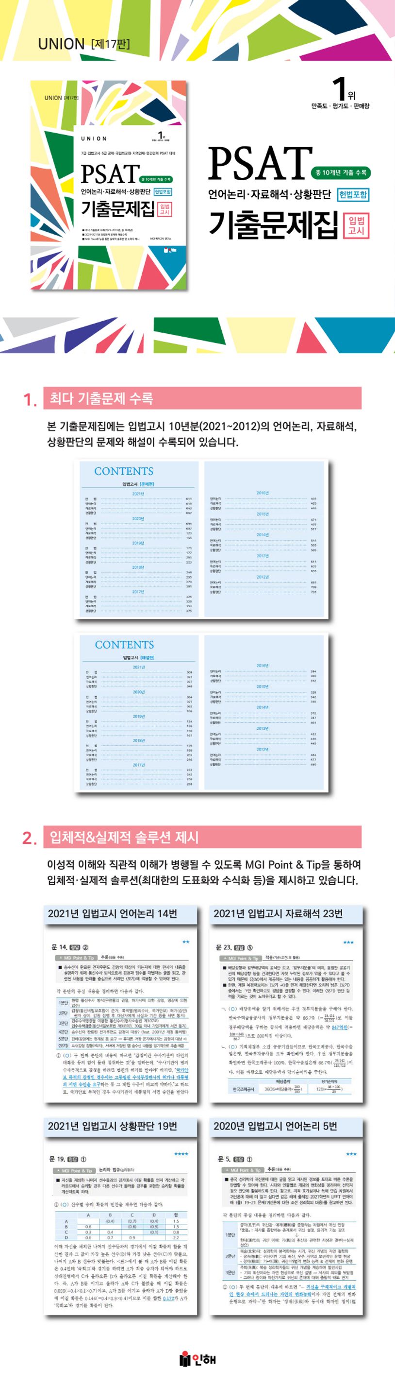 2021 Union PSAT 입법고시 기출문제집(17판) | MGI 메가고시 연구소 - 교보문고