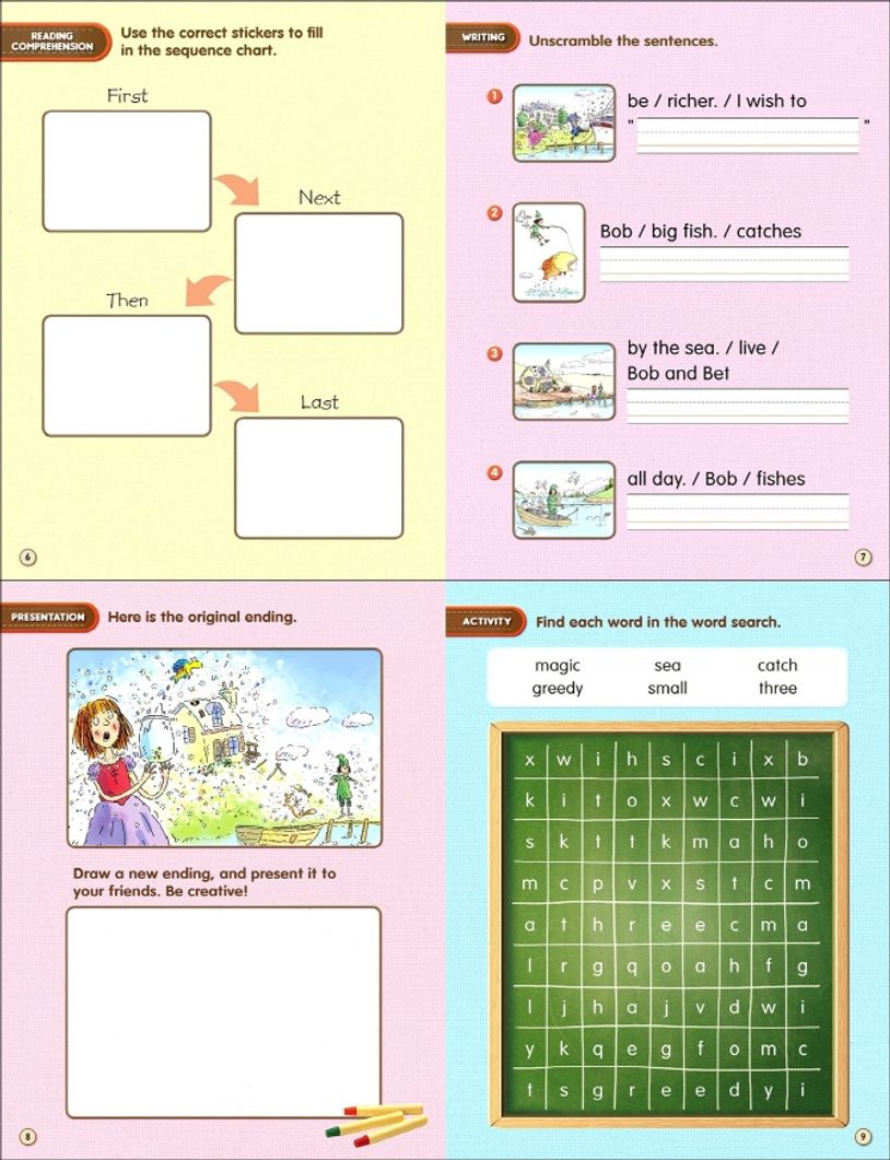 Usborne First Reading Workbook Set 1-4 : The Wish Fish (with CD ...