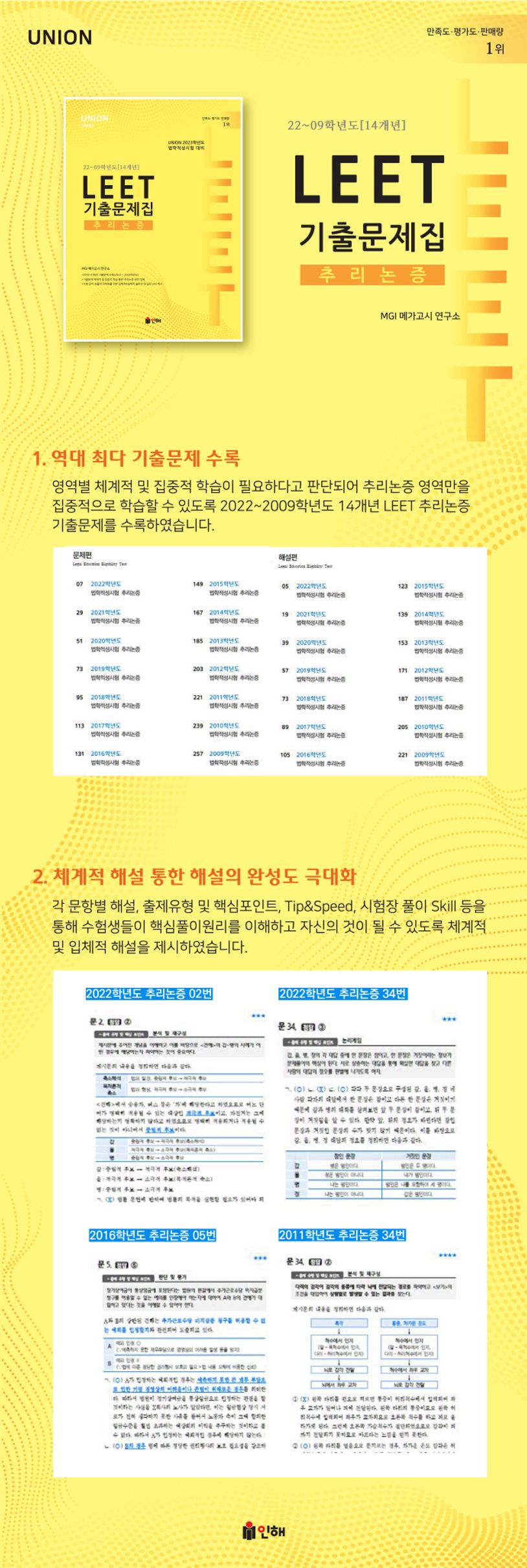 2023 Union LEET 기출문제집 추리논증 22~09학년도(14개년) | MGI 메가고시 연구소 - 교보문고