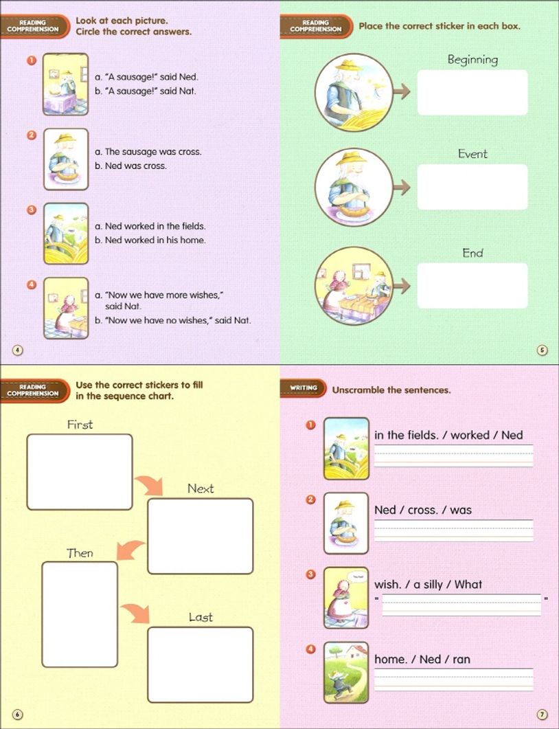 Usborne First Reading Workbook Set 1-11 : The Three Wishes (with CD ...