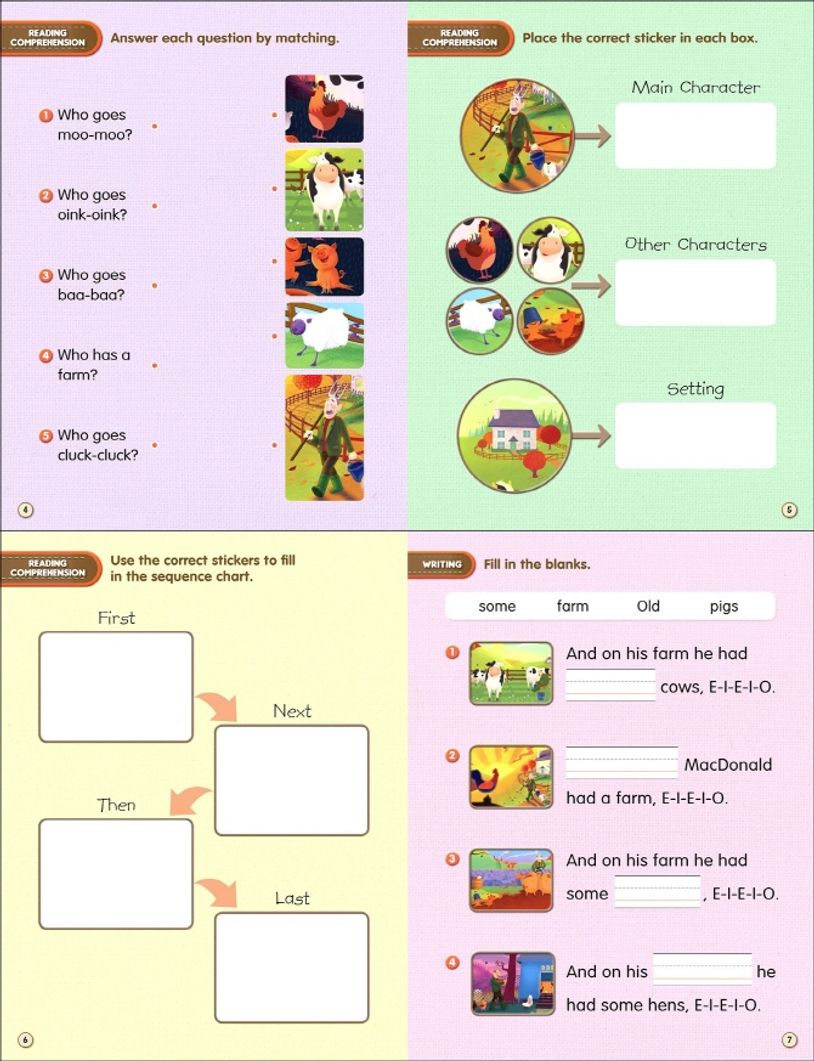 Usborne First Reading Workbook Set 1-16 : Old MacDonald Had a Farm (with CD) | Ben Mantle - 교보문고